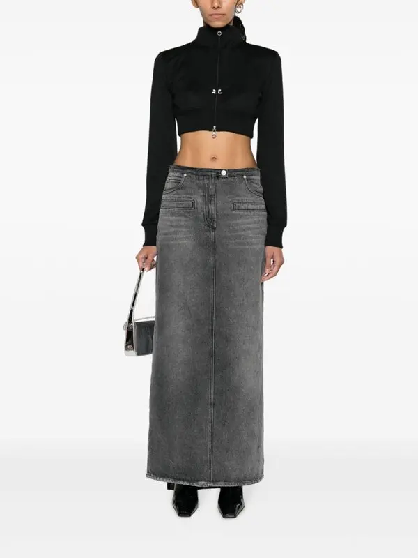 COURREGES Logo-embroidered Cropped Jacket - Black