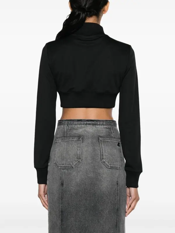COURREGES Logo-embroidered Cropped Jacket - Black