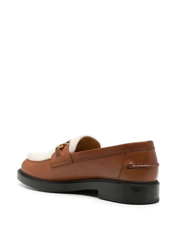 TOD'S Shearling Loafers - Brown
