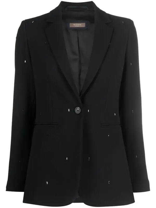 Peserico Crystal-embellished Single-breasted Blazer