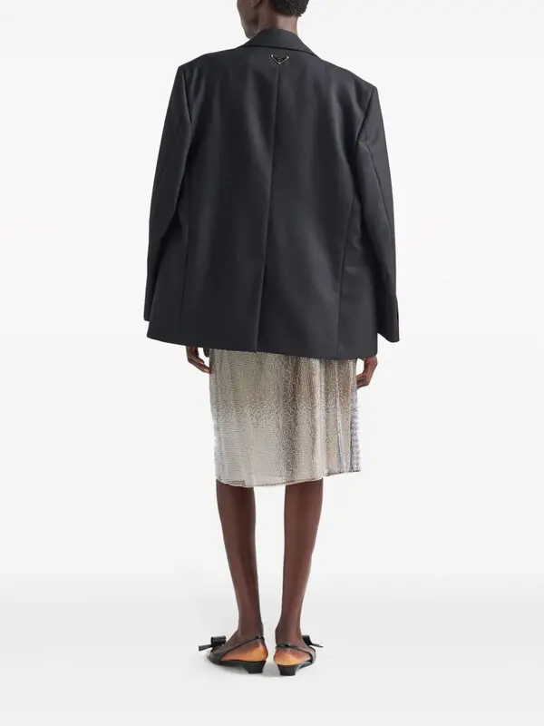 Prada Rhinestone-embellished Mesh Midi Skirt