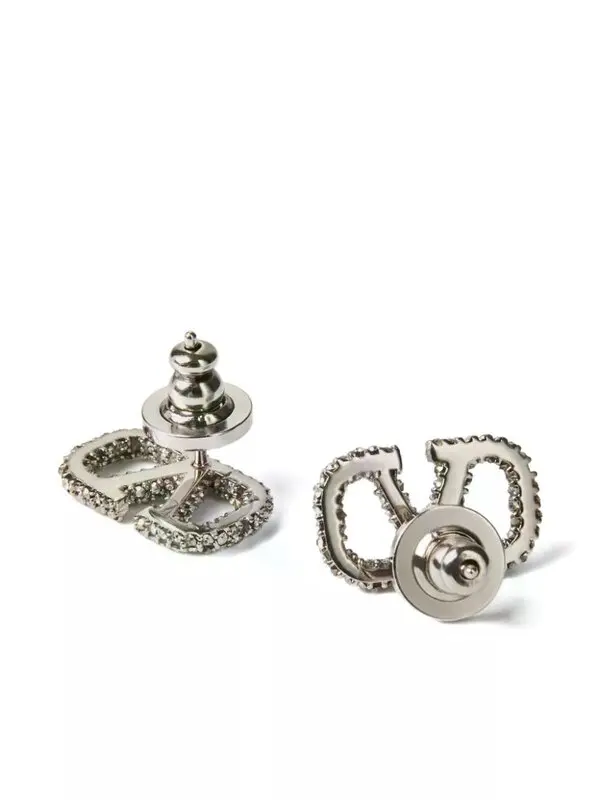 Valentino Garavani Vlogo Signature Crystal-embellished Earrings - Silver