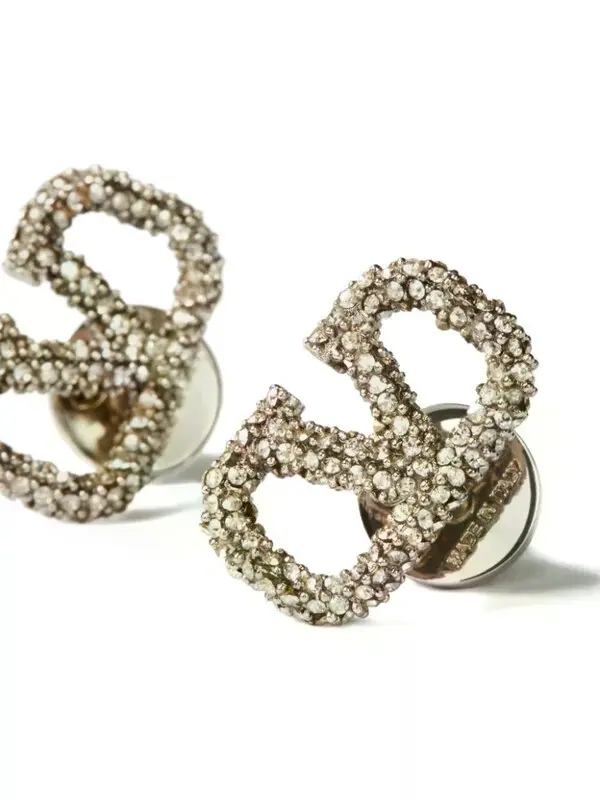 Valentino Garavani Vlogo Signature Crystal-embellished Earrings - Silver