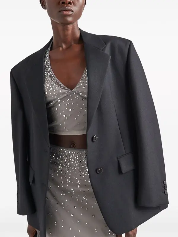 Prada Crystal-embellished Tulle Top