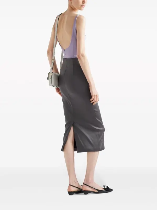 Prada Triangle-logo Satin Bodysuit