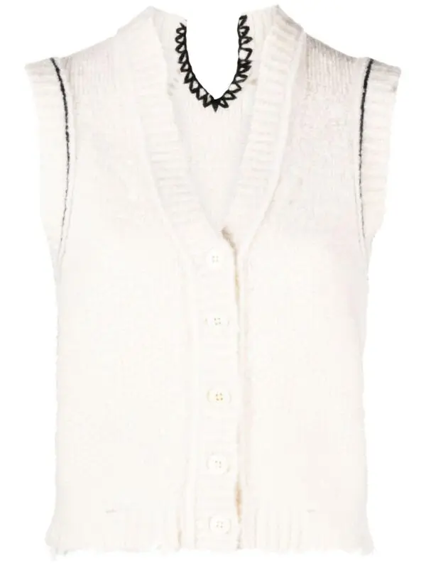 Zadig&Voltaire Sequin-embellished Chunky-knit Vest - White