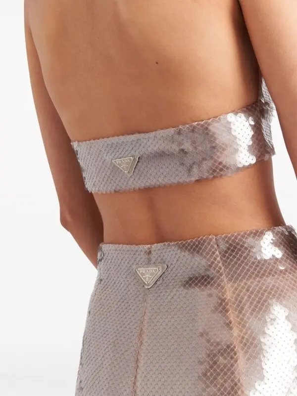 Prada Sequin-embellished Tulle Top