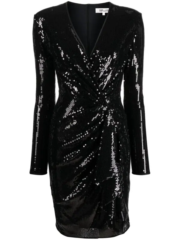 Diane Von Furstenberg Lexa Sequin Wrap Dress