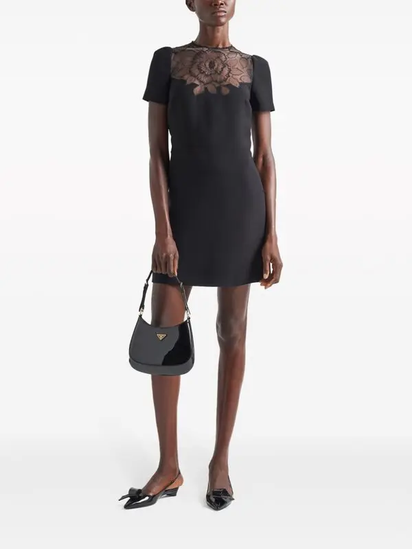 Prada Lace-panelled Cady Mini Dress