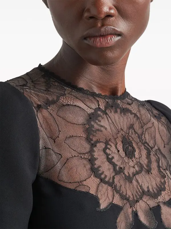 Prada Lace-panelled Cady Mini Dress