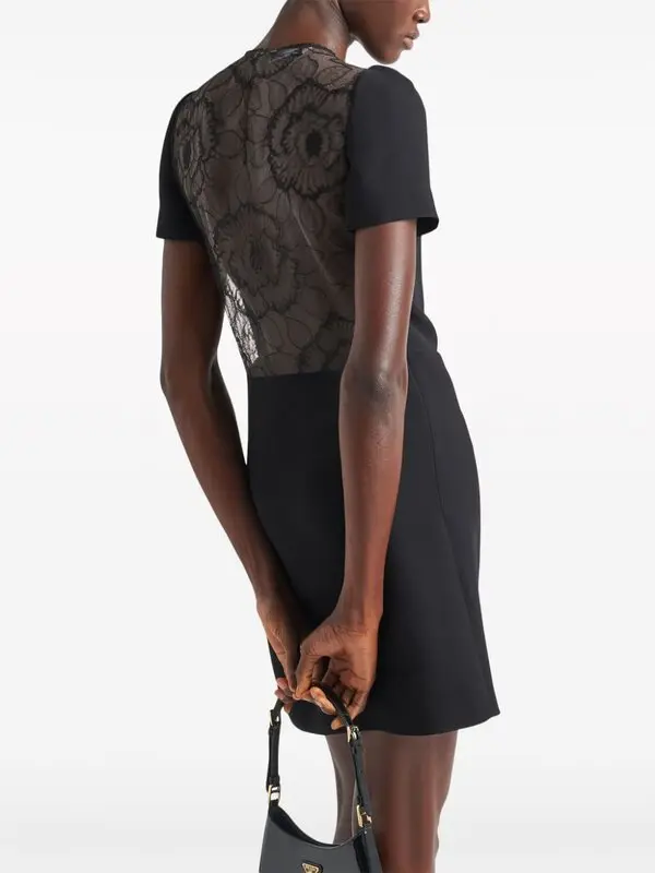 Prada Lace-panelled Cady Mini Dress