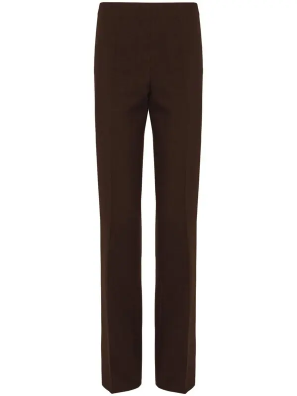 FERRAGAMO Pleat-detail Straight-leg Trousers - Brown