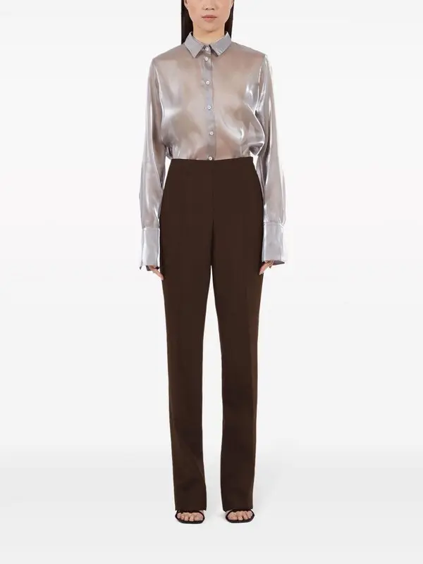 FERRAGAMO Pleat-detail Straight-leg Trousers - Brown