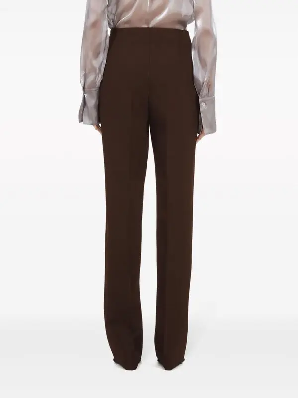 FERRAGAMO Pleat-detail Straight-leg Trousers - Brown