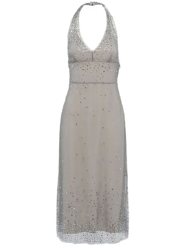 Prada Crystal-embroidered Tulle Dress
