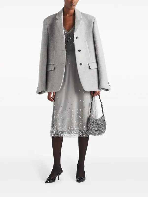 Prada Crystal-embroidered Tulle Dress