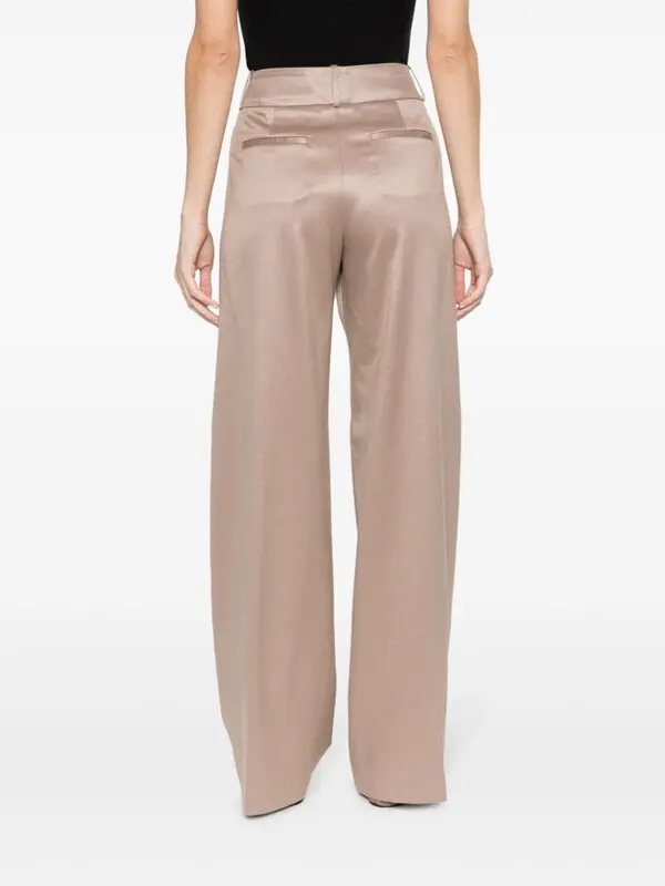 Peserico Twill Wide-leg Trousers With Crystal Embellishments