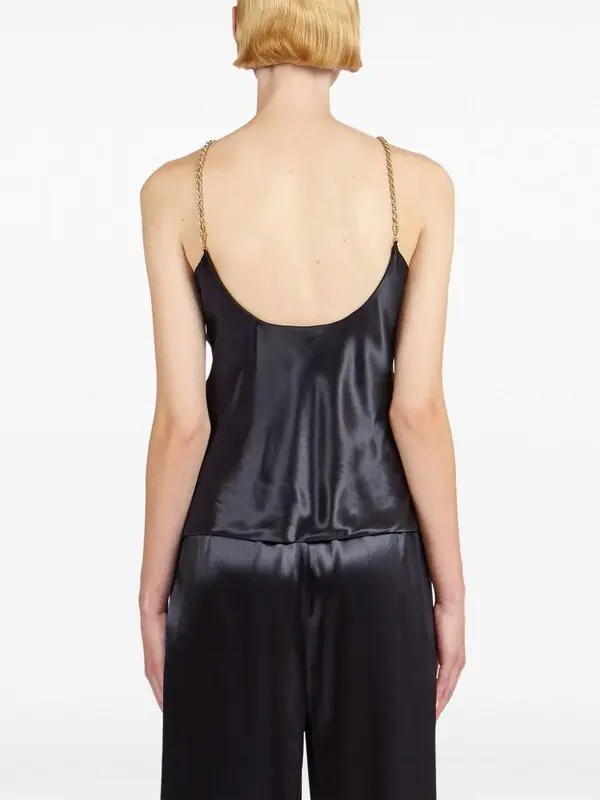 FERRAGAMO Twisted-strap Satin Top