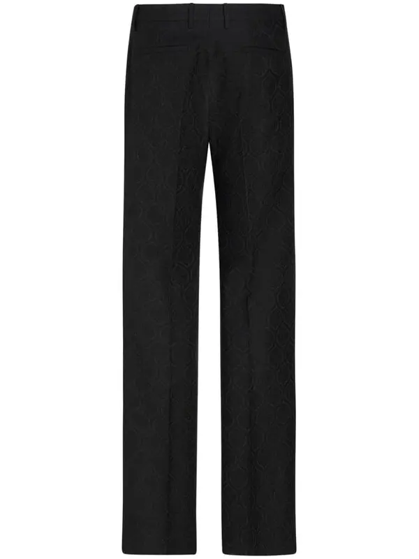 Etro Jacquard Straight-leg Trousers - Black
