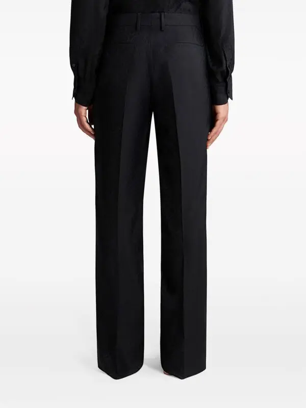 Etro Jacquard Straight-leg Trousers - Black