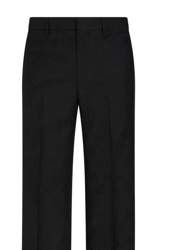Etro Jacquard Straight-leg Trousers - Black