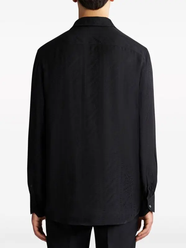 Etro Jacquard Silk Shirt - Black