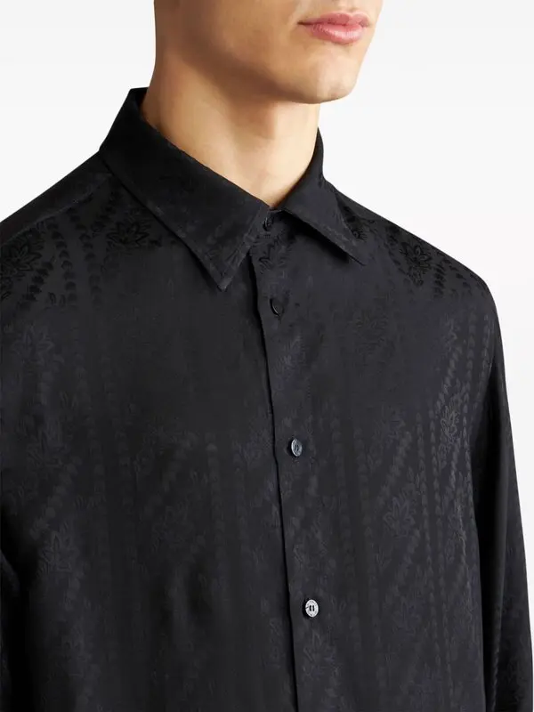 Etro Jacquard Silk Shirt - Black