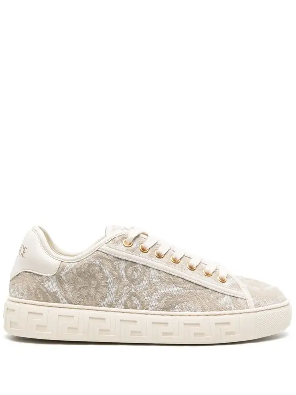 Versace Barocco Greca Low-top Sneakers - Neutrals