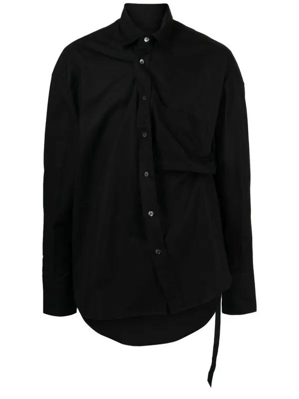 MARINA YEE Asymmetric Cotton-poplin Shirt