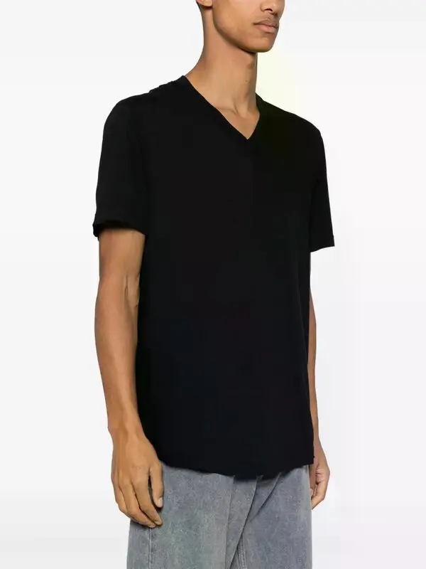 JAMES PERSE V-neck Cotton T-shirt - Black