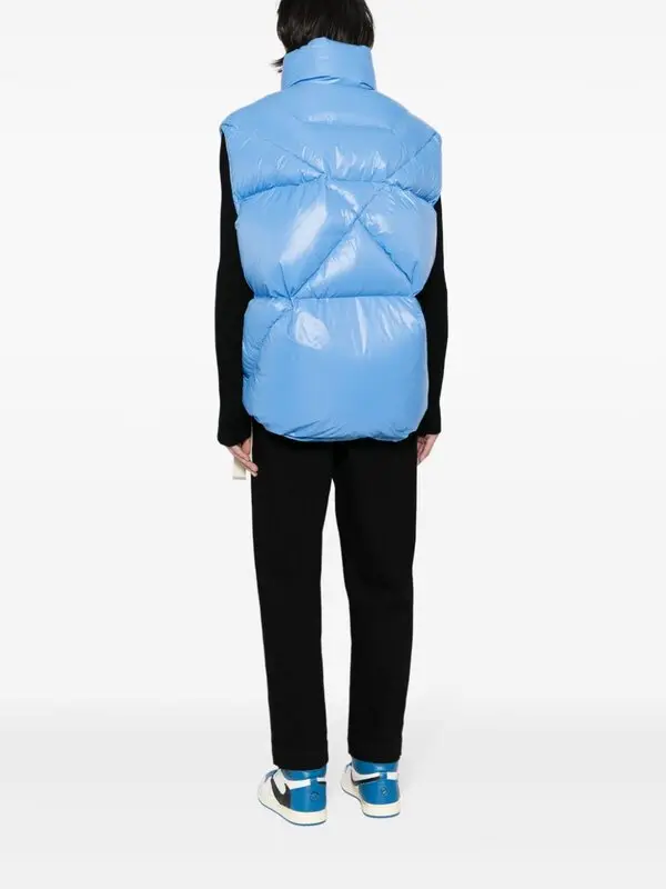 Khrisjoy Logo-tape Puffer Gilet - Blue