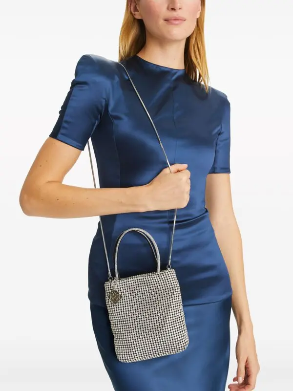 Tory Burch Mini Night Owl Crystal-embellished Tote Bag - Silver