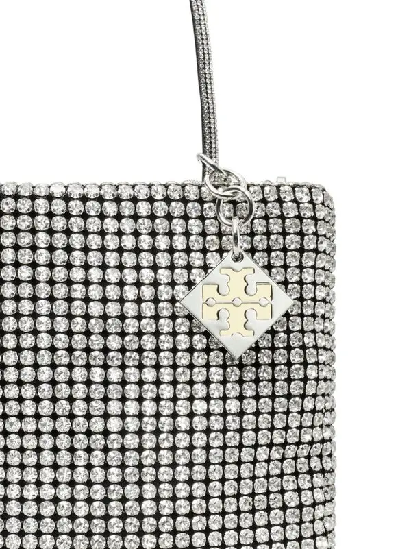 Tory Burch Mini Night Owl Crystal-embellished Tote Bag - Silver