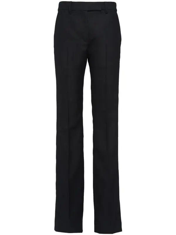 Prada Wool Tailored Trousers - Black