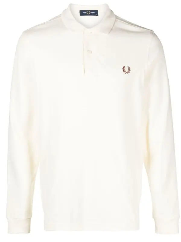 Fred Perry Logo-embroidered Cotton Polo Shirt - Neutrals