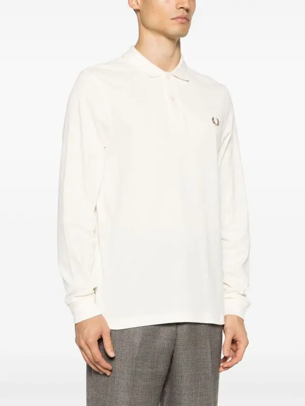 Fred Perry Logo-embroidered Cotton Polo Shirt - Neutrals