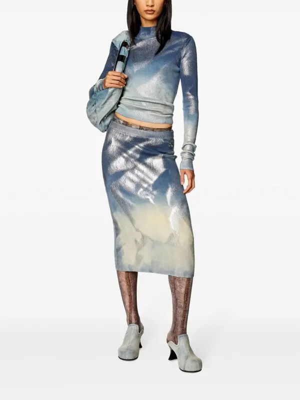 DIESEL® Mi-llan Ribbed Midi Skirt