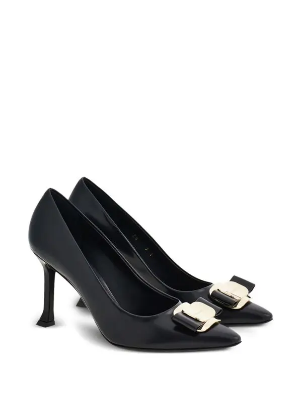 FERRAGAMO 85mm Vara Leather Pumps - Black