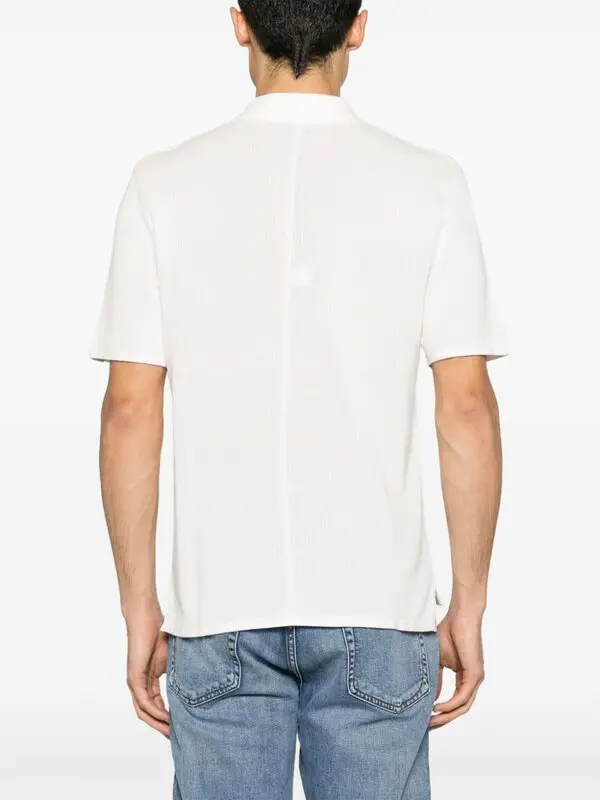 Rag & Bone Harvey Ribbed-knit Polo Shirt - White