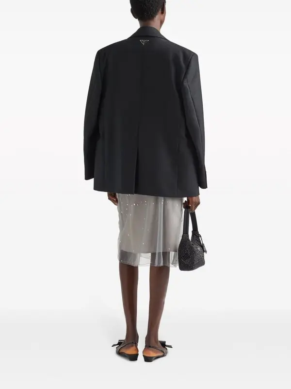 Prada Crystal-embellished Tulle Midi Skirt