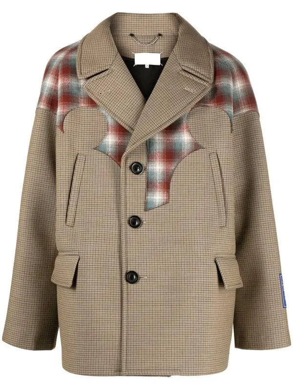 MAISON MARGIELA X Pendleton Décortiqué Plaid-check Oversize Pea Coat