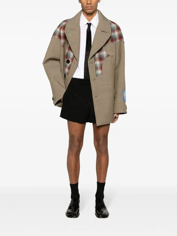 MAISON MARGIELA X Pendleton Décortiqué Plaid-check Oversize Pea Coat