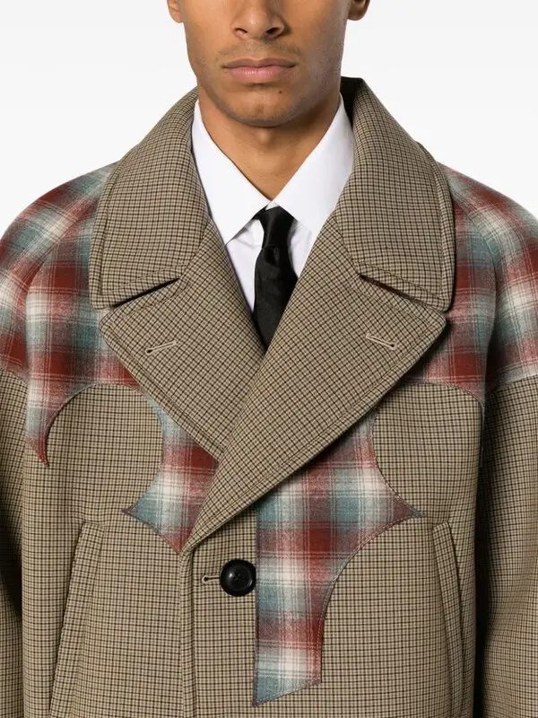 MAISON MARGIELA X Pendleton Décortiqué Plaid-check Oversize Pea Coat