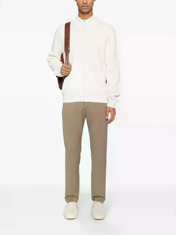 FILERIA Zip-up Ribbed Knit Sweatshirt