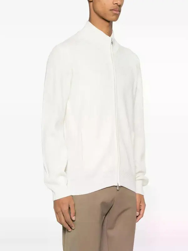 FILERIA Zip-up Ribbed Knit Sweatshirt