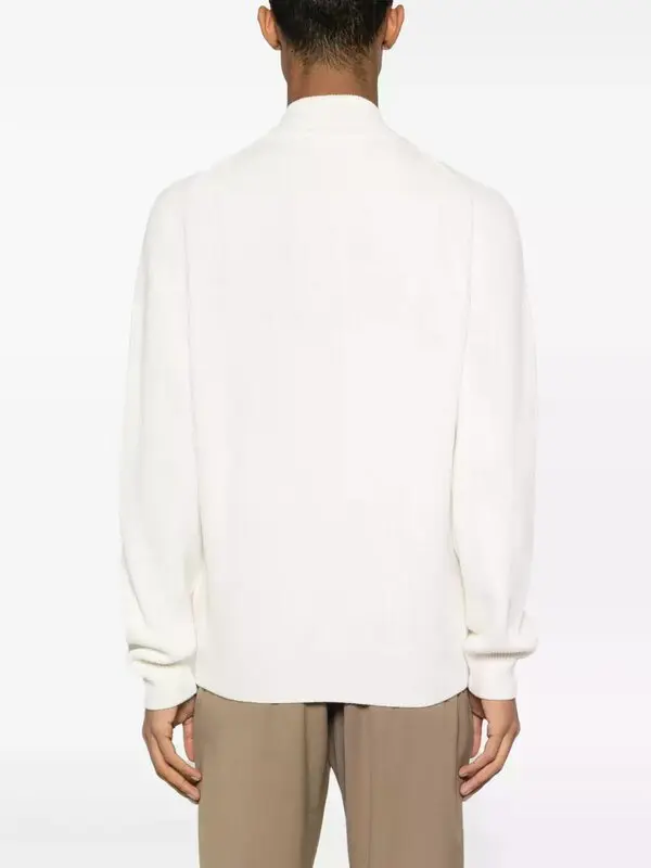 FILERIA Zip-up Ribbed Knit Sweatshirt