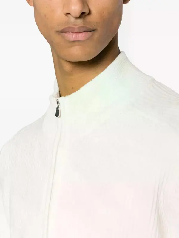 FILERIA Zip-up Ribbed Knit Sweatshirt