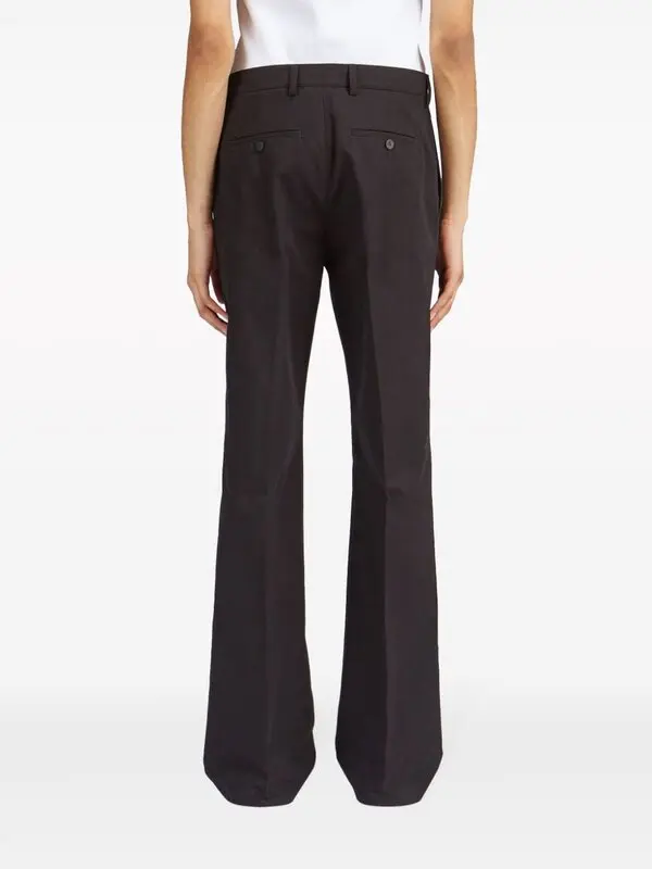 FERRAGAMO Flared Cotton Chino Trousers - Black