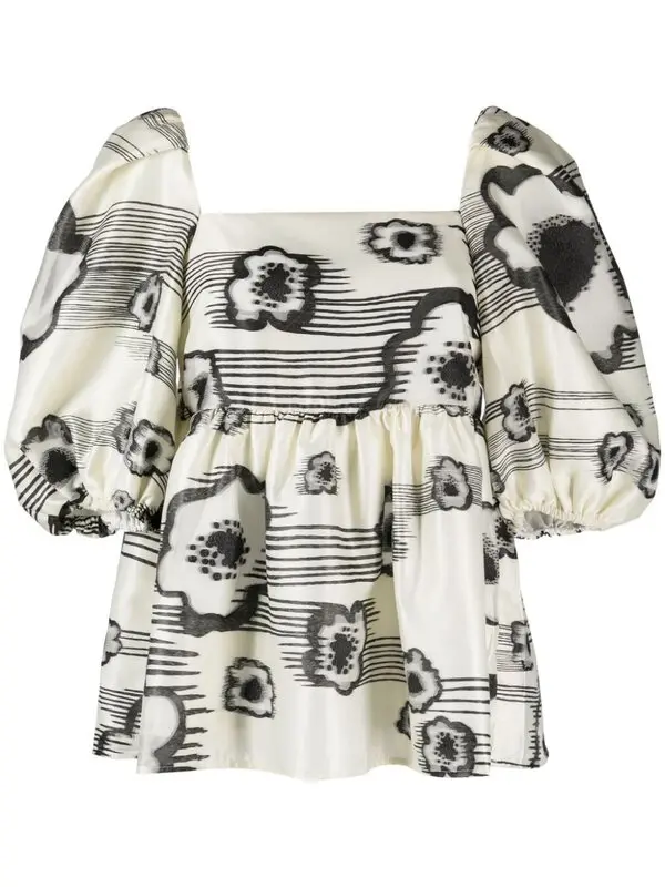 Stine Goya Kinsley Floral-print Blouse - White