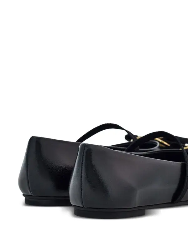FERRAGAMO Vara Plate Ballet Flats - Black